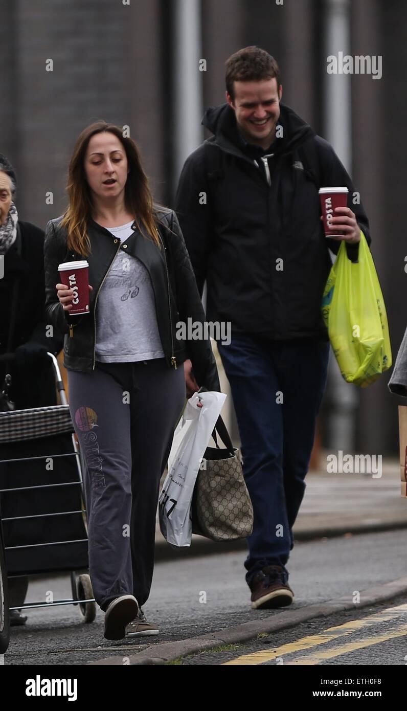 A make up free Natalie Cassidy and her boyfriend Marc Humphreys arrive ...