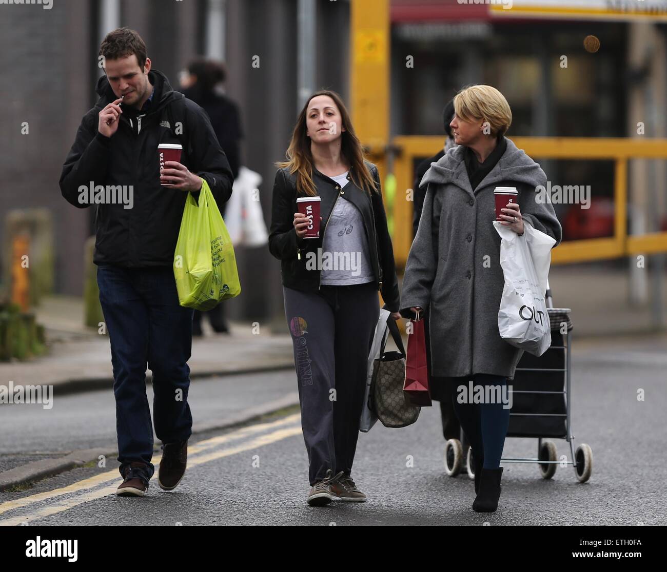 A make up free Natalie Cassidy and her boyfriend Marc Humphreys arrive ...
