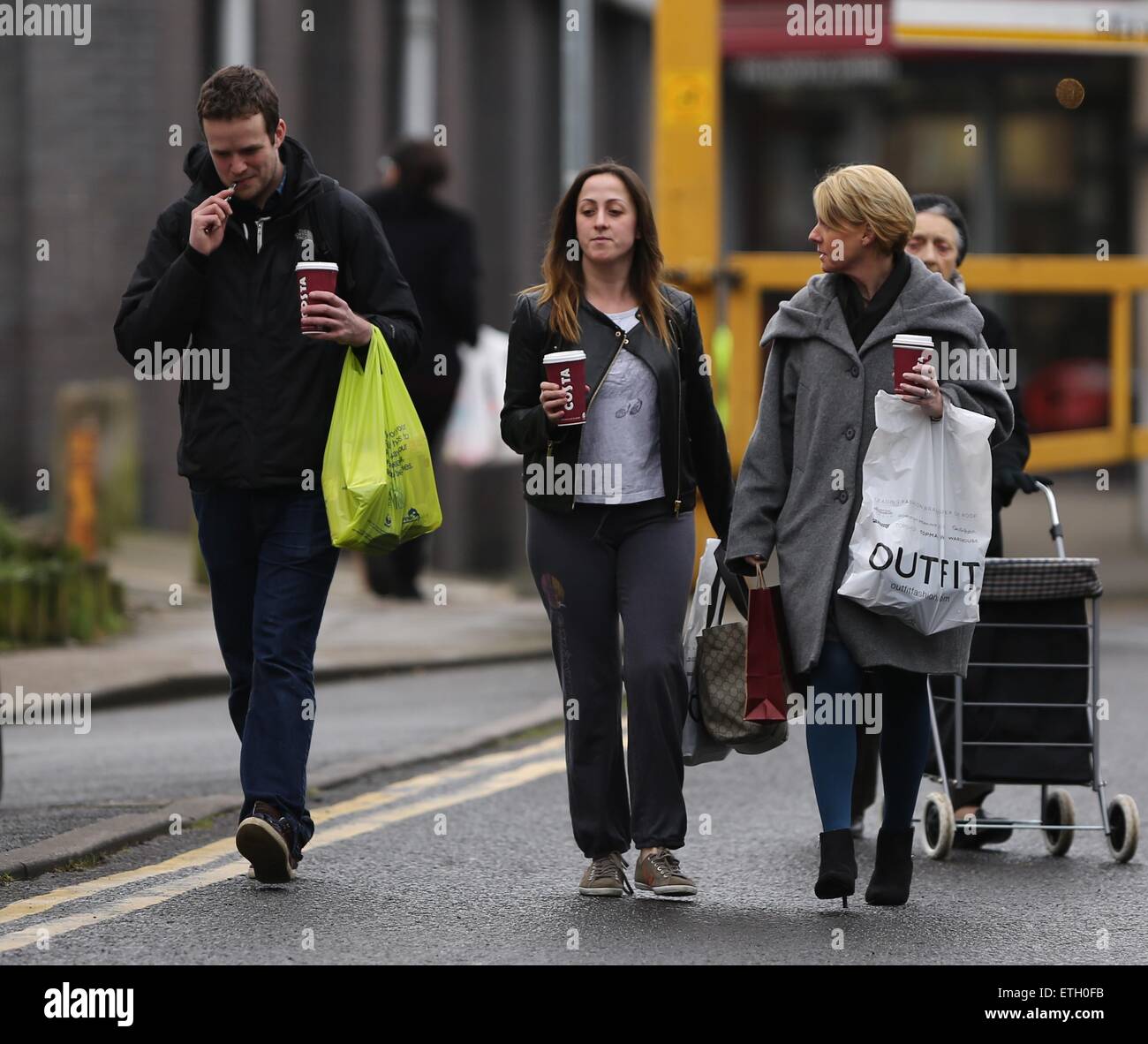 A make up free Natalie Cassidy and her boyfriend Marc Humphreys arrive ...