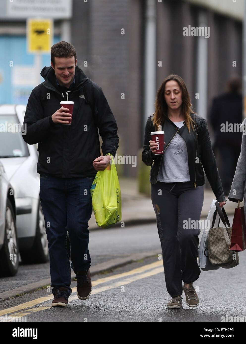 A make up free Natalie Cassidy and her boyfriend Marc Humphreys arrive ...