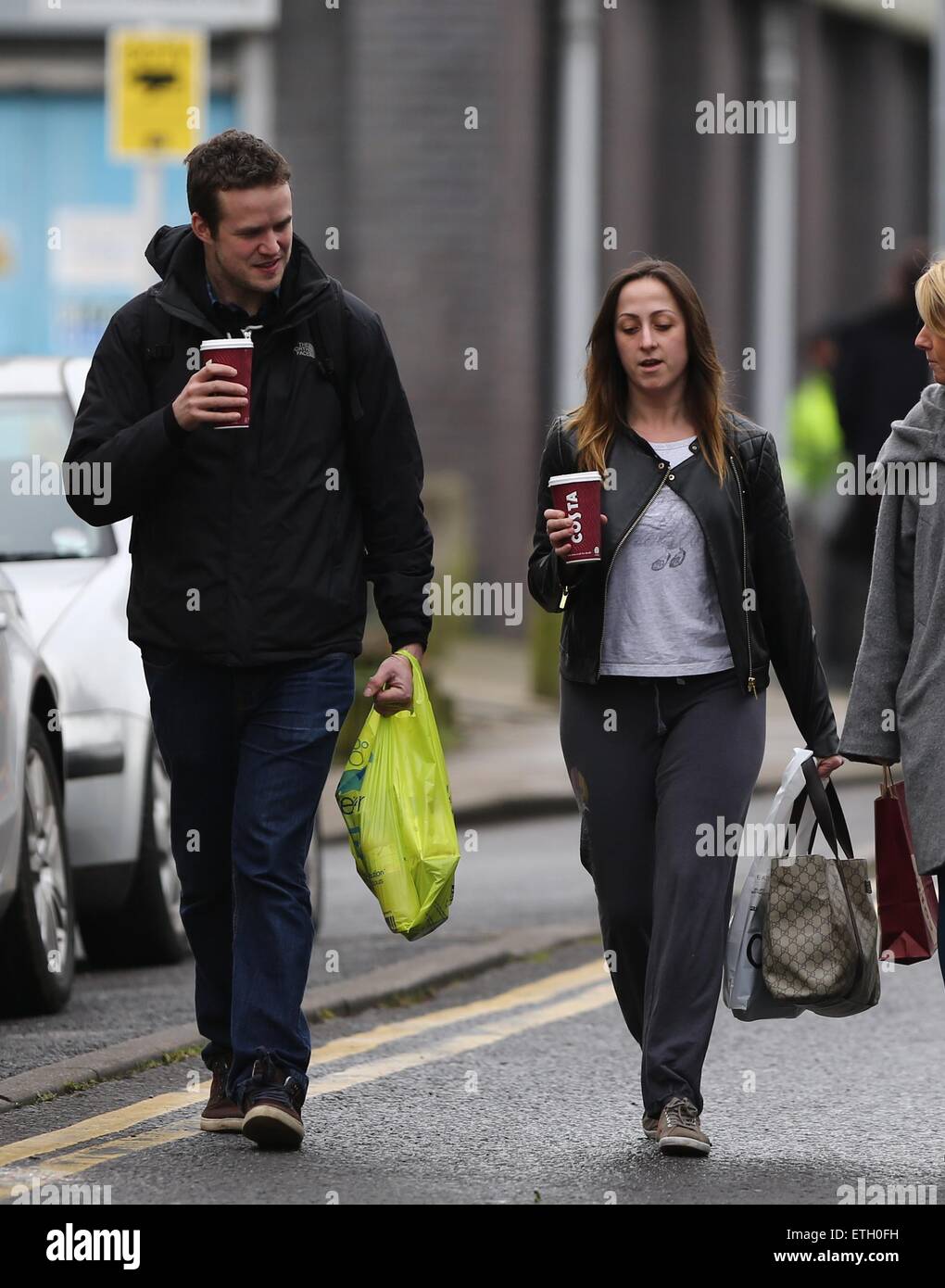 A make up free Natalie Cassidy and her boyfriend Marc Humphreys arrive ...