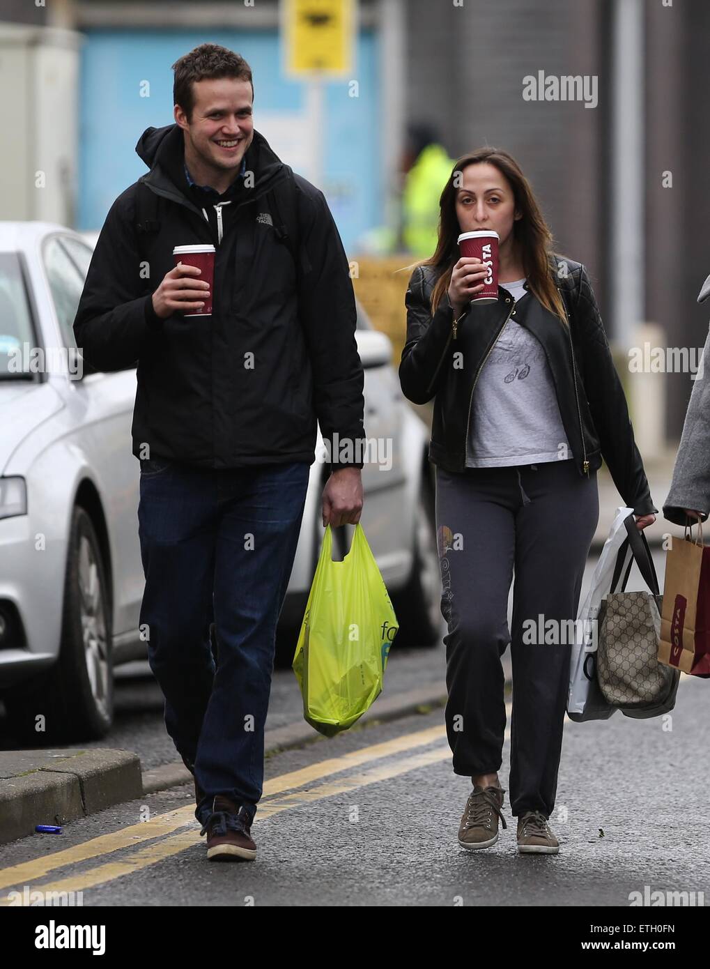 A make up free Natalie Cassidy and her boyfriend Marc Humphreys arrive ...