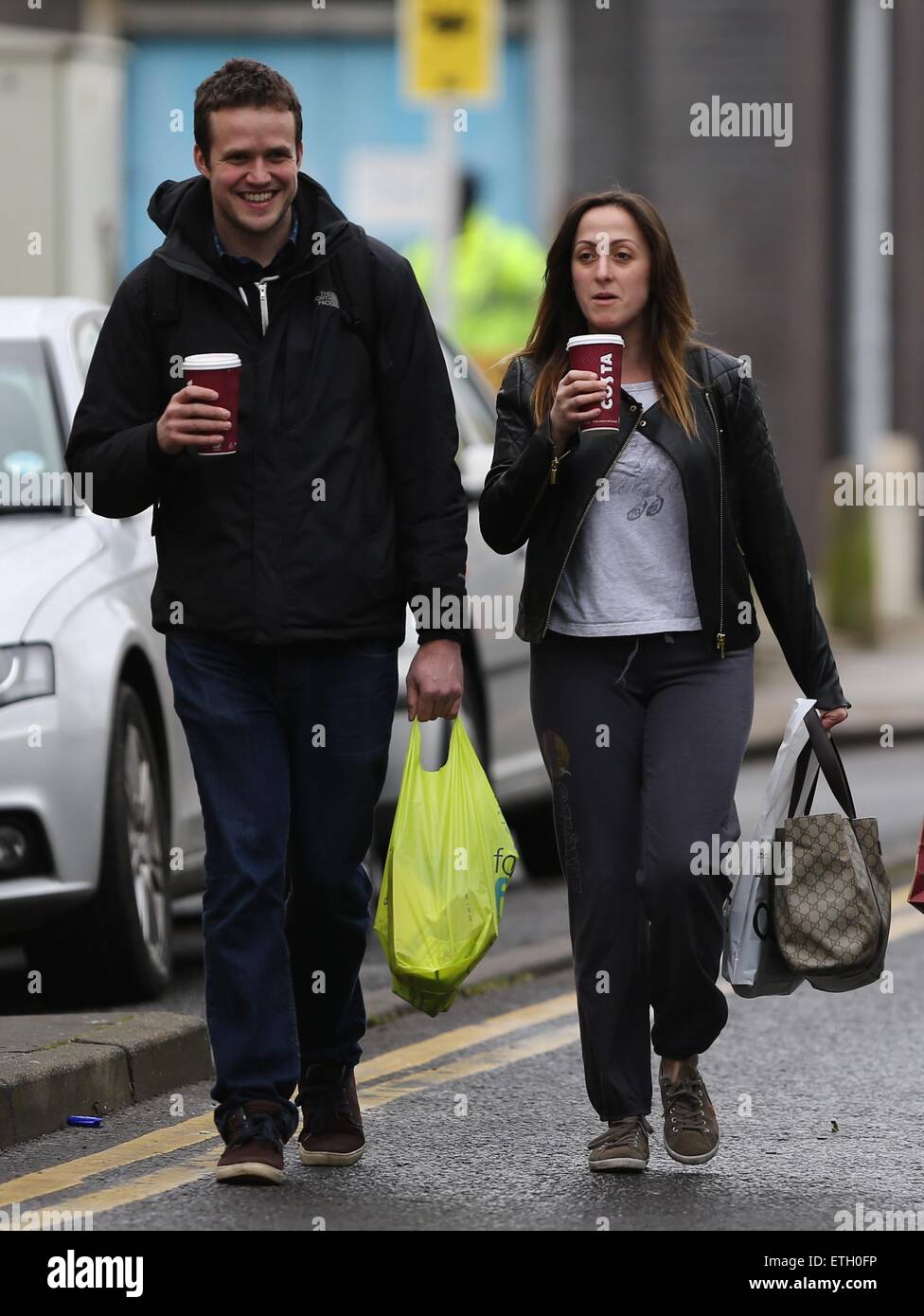 A make up free Natalie Cassidy and her boyfriend Marc Humphreys arrive ...