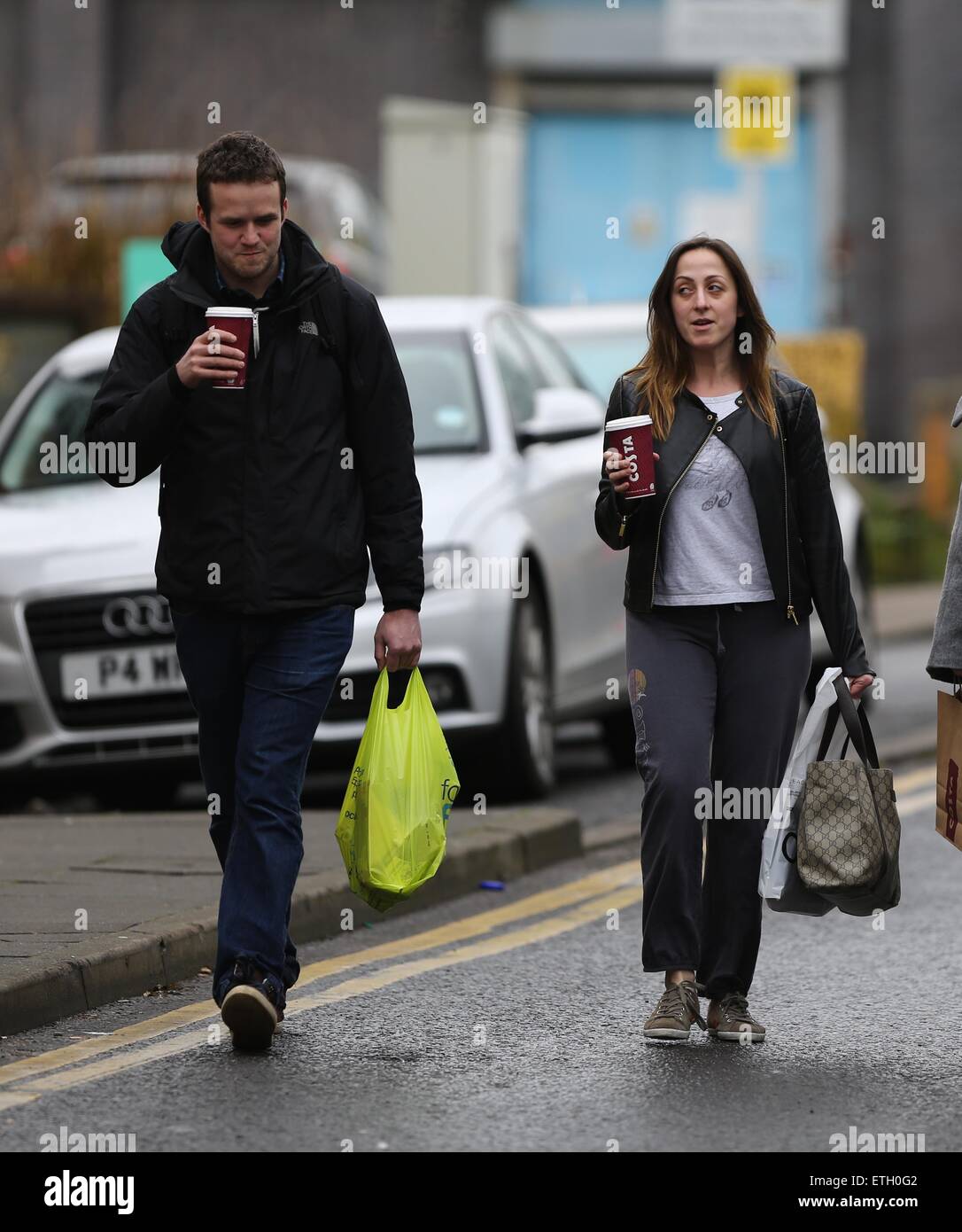 A make up free Natalie Cassidy and her boyfriend Marc Humphreys arrive ...