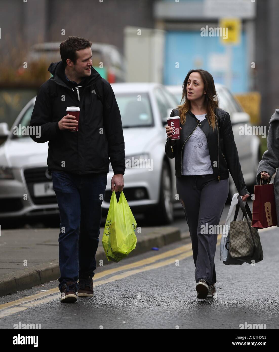 A make up free Natalie Cassidy and her boyfriend Marc Humphreys arrive ...