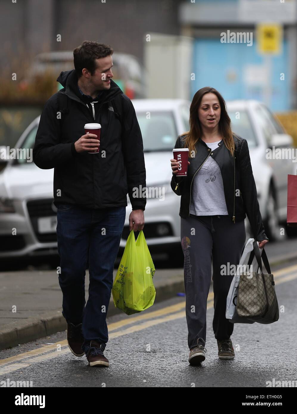A make up free Natalie Cassidy and her boyfriend Marc Humphreys arrive ...