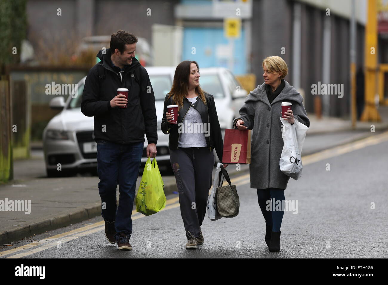 A make up free Natalie Cassidy and her boyfriend Marc Humphreys arrive ...