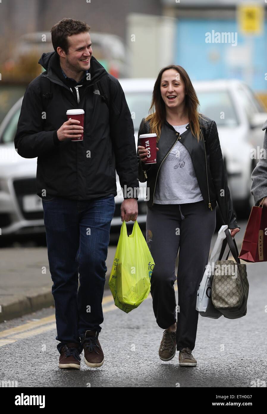 A make up free Natalie Cassidy and her boyfriend Marc Humphreys arrive ...