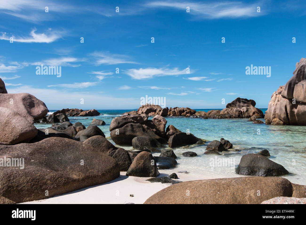 Seychelles - rock formations at the beach Stock Photo - Alamy
