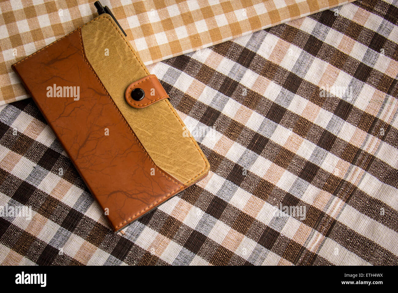 Notebook cotton texture background recording function Stock Photo - Alamy