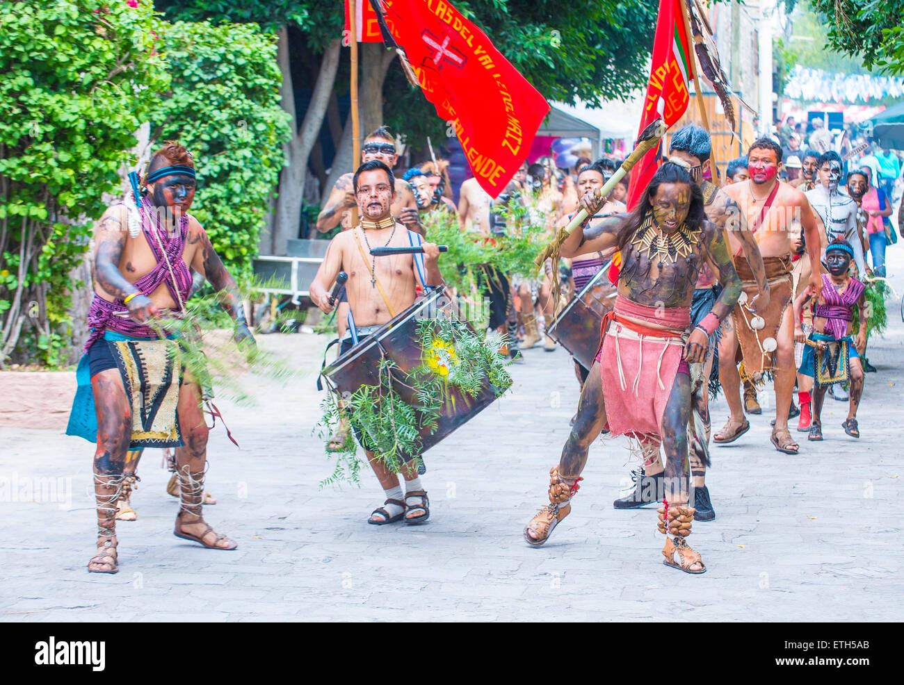 Native Americans with traditional costume participates at the festival ...