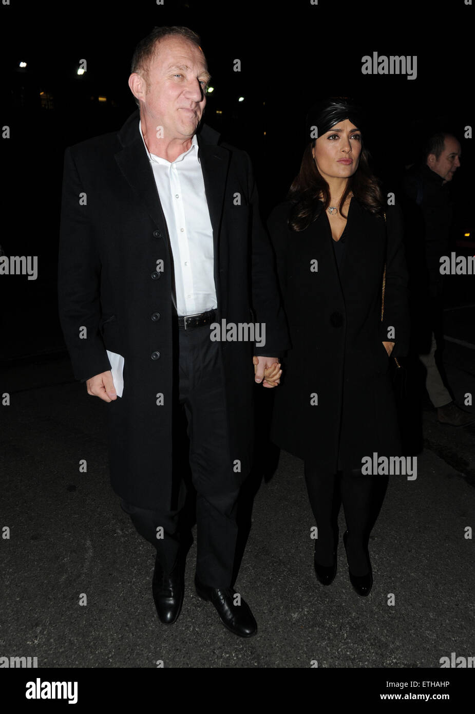London Fashion Week - Hunter - Outside Arrivals Featuring: Salma Hayek ...
