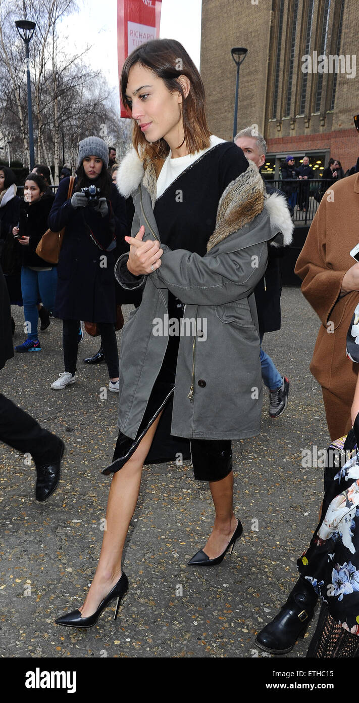 LFW a/w 2015 - Christopher Kane - Arrivals Featuring: Alexa Chung Where ...
