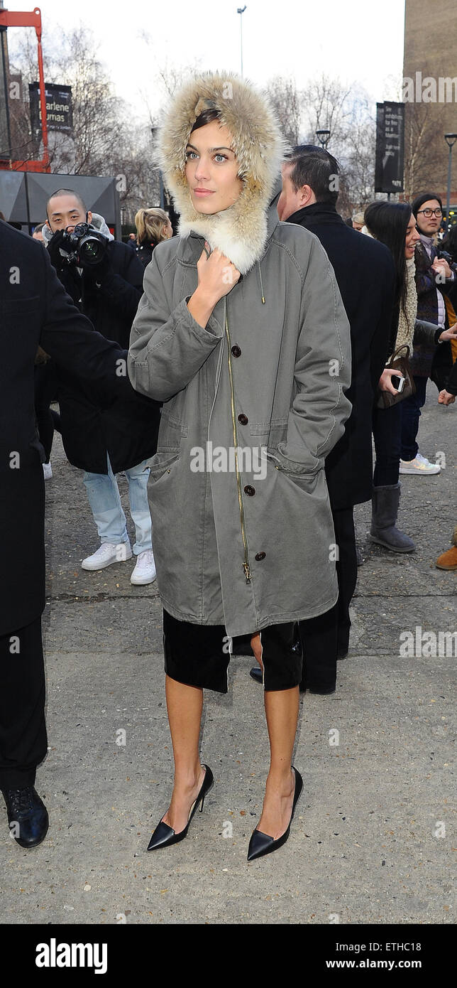LFW a/w 2015 - Christopher Kane - Arrivals Featuring: Alexa Chung Where ...