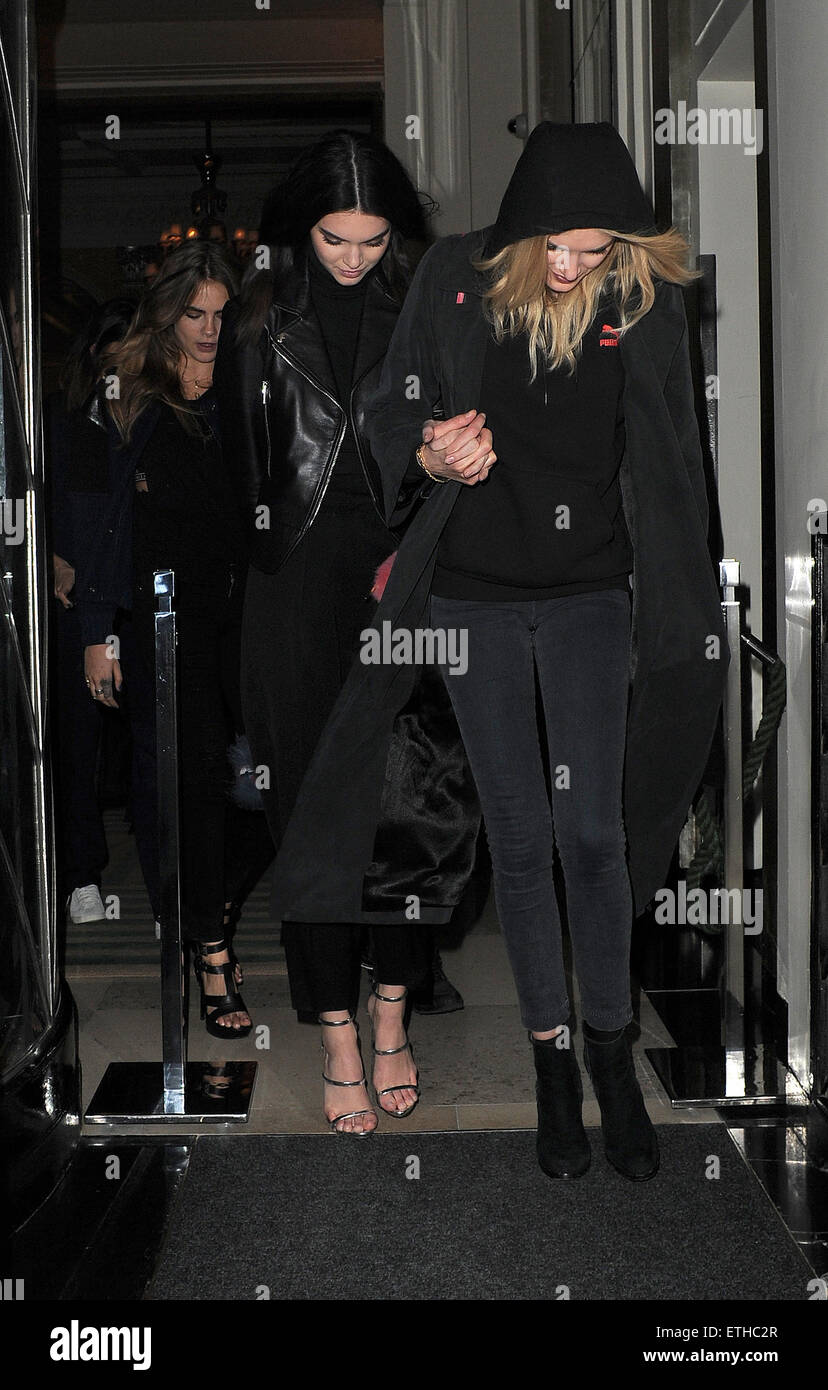 Cara Delevingne, Kendall Jenner and Lily Donaldson seen on a night out ...