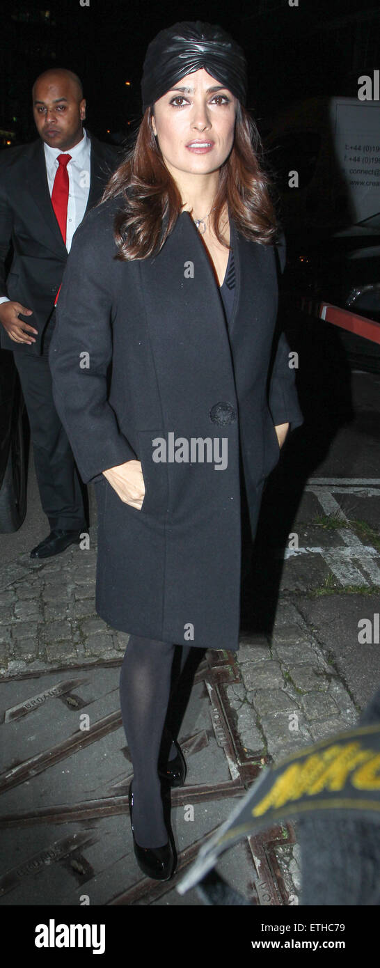 London Fashion Week - Hunter - Departures Featuring: Salma Hayek Where ...