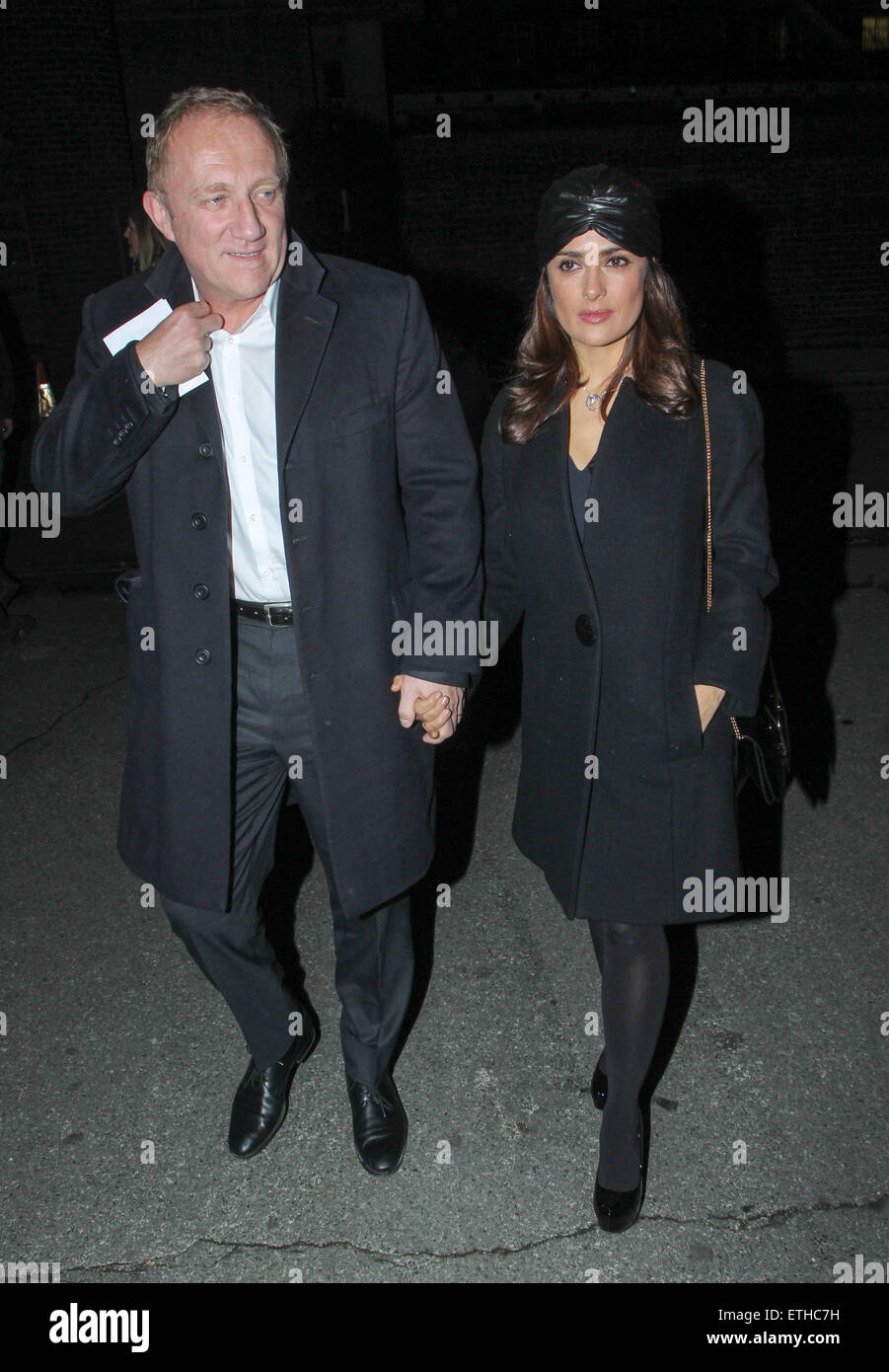London Fashion Week - Hunter - Departures Featuring: Salma Hayek ...