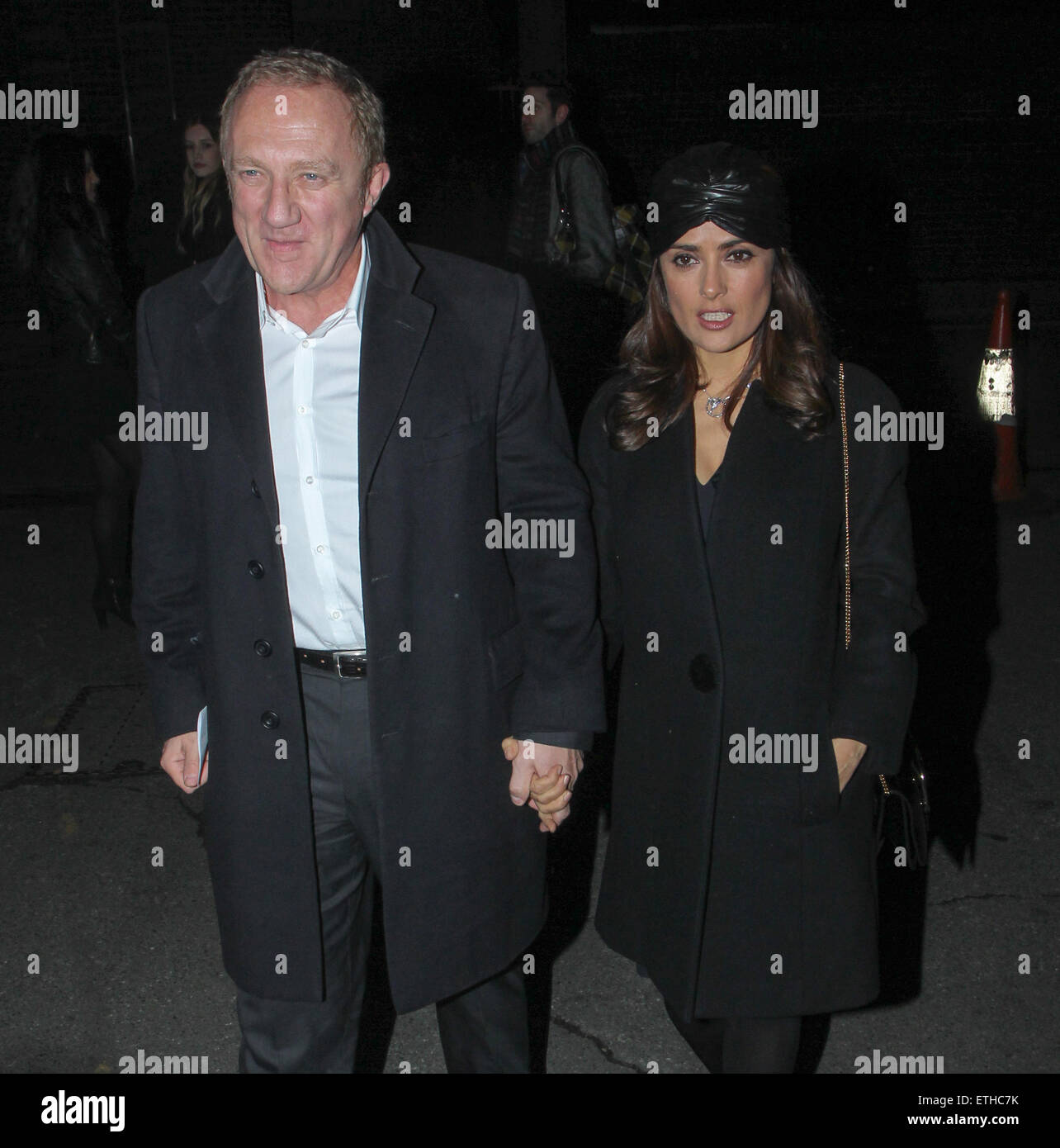 London Fashion Week - Hunter - Departures Featuring: Salma Hayek ...