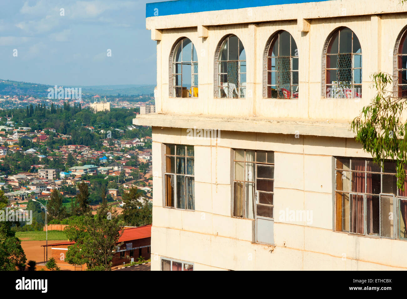Old colonial style hotel, Muhima, near CBD, Kigali, Rwanda Stock Photo ...
