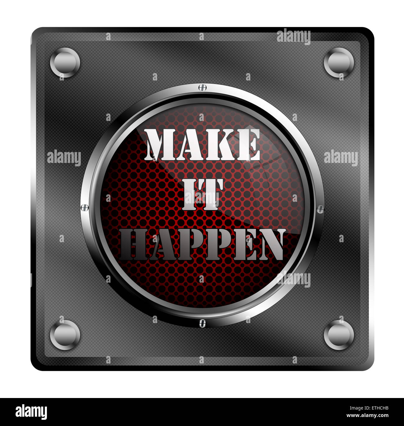 Make it happen button Stock Photo - Alamy
