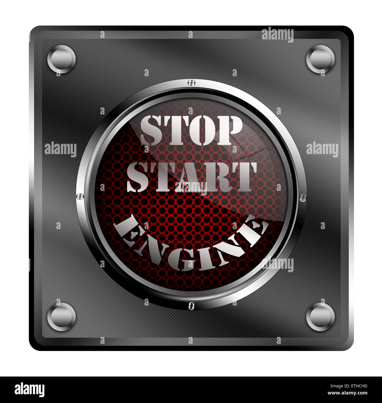 Stop start engine button Stock Photo - Alamy