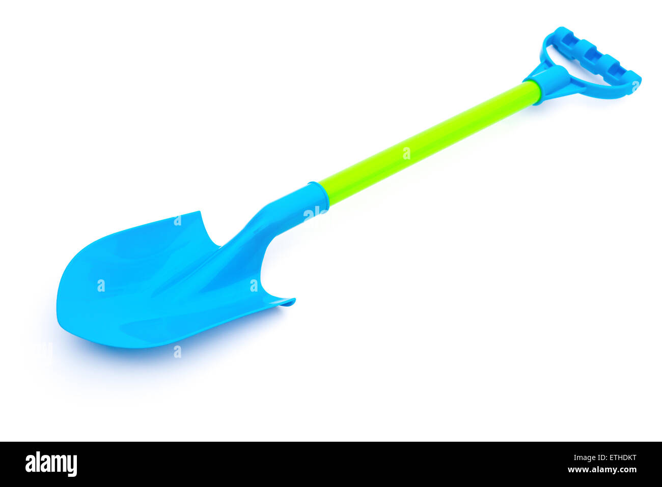 blue plastic toy shovel on a white background Stock Photo - Alamy