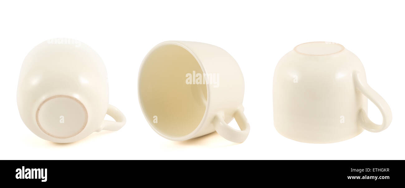 Ceramic cream colored cup isolated Stock Photo - Alamy