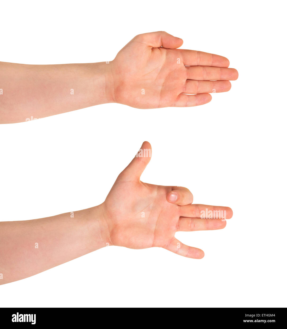 Dog hand gesture isolated Stock Photo - Alamy