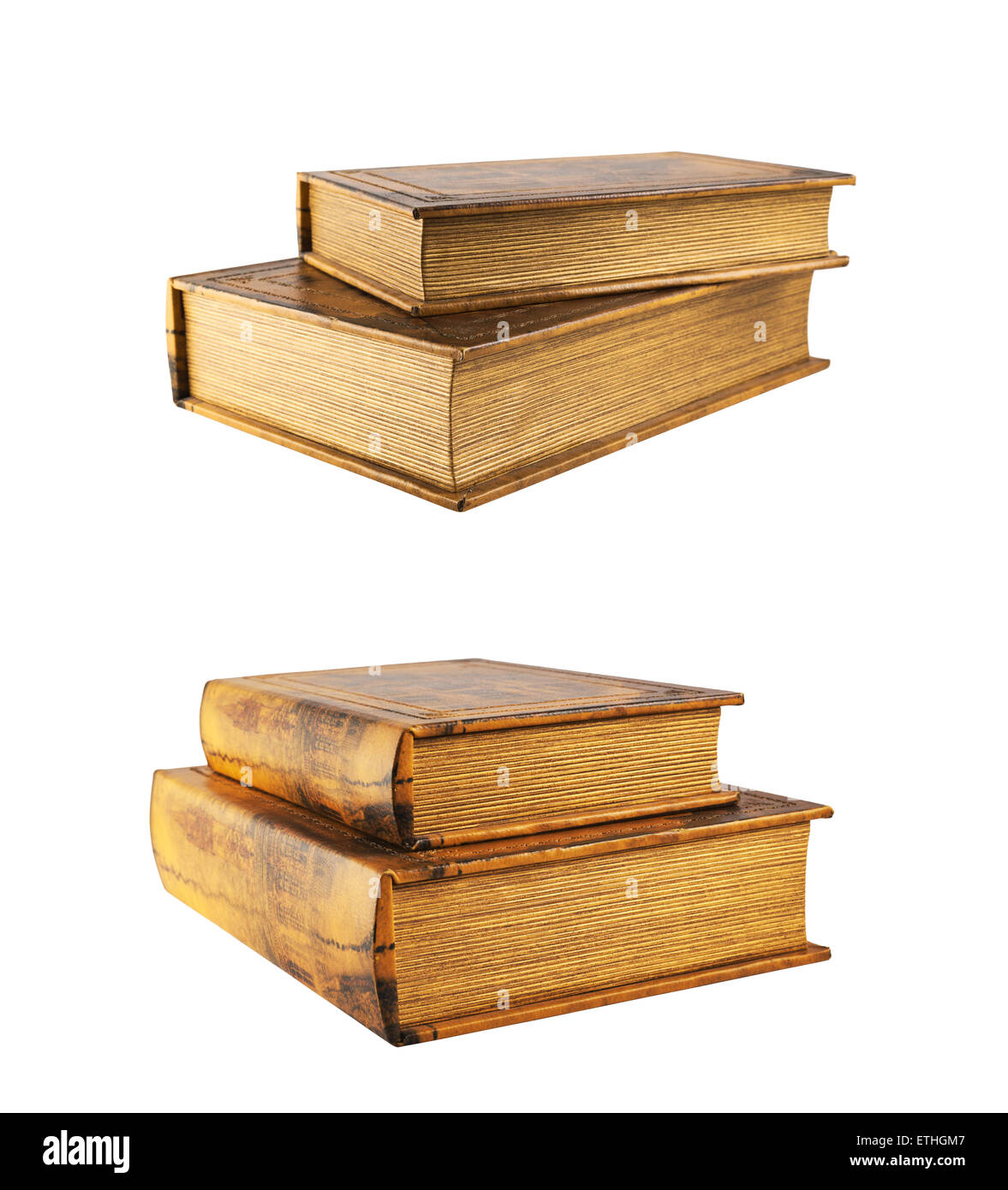 Two old books isolated Stock Photo - Alamy