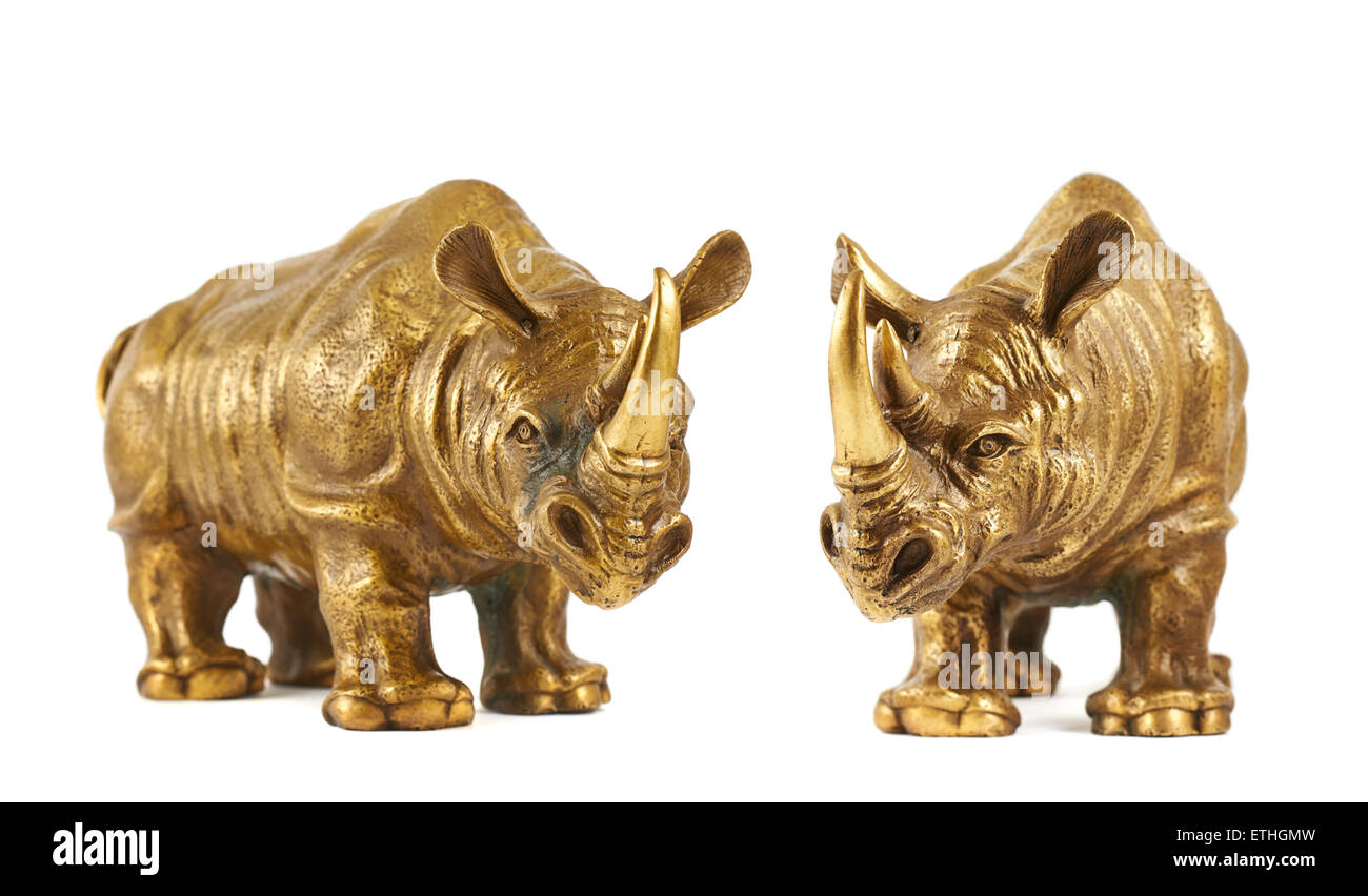 Rhinoceros rhino sculpture isolated Stock Photo - Alamy