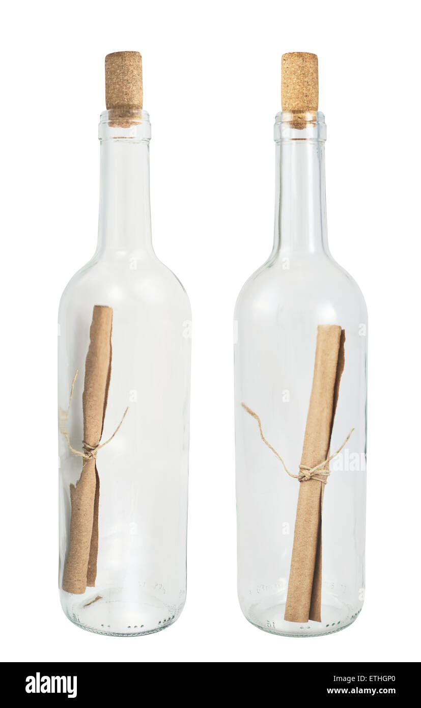 Bottle with a message inside Stock Photo - Alamy