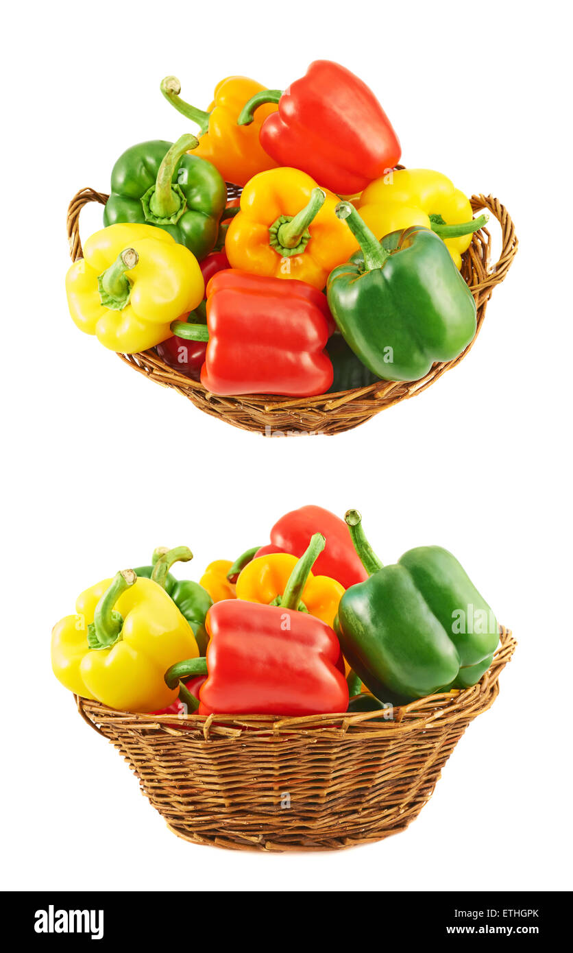 Pepper basket isolated white bel hi-res stock photography and images ...