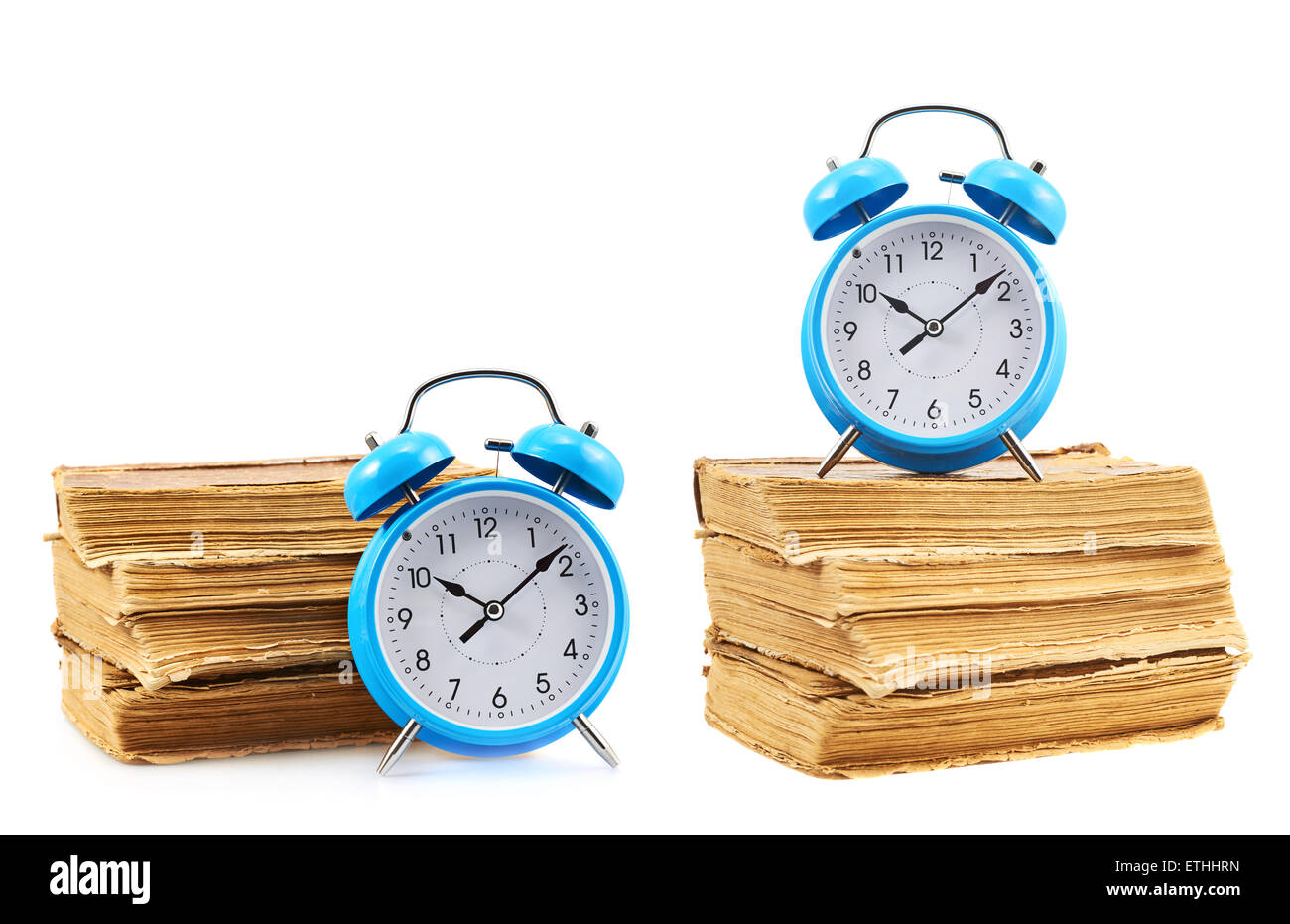 Vintage alarm clock text Cut Out Stock Images & Pictures - Alamy
