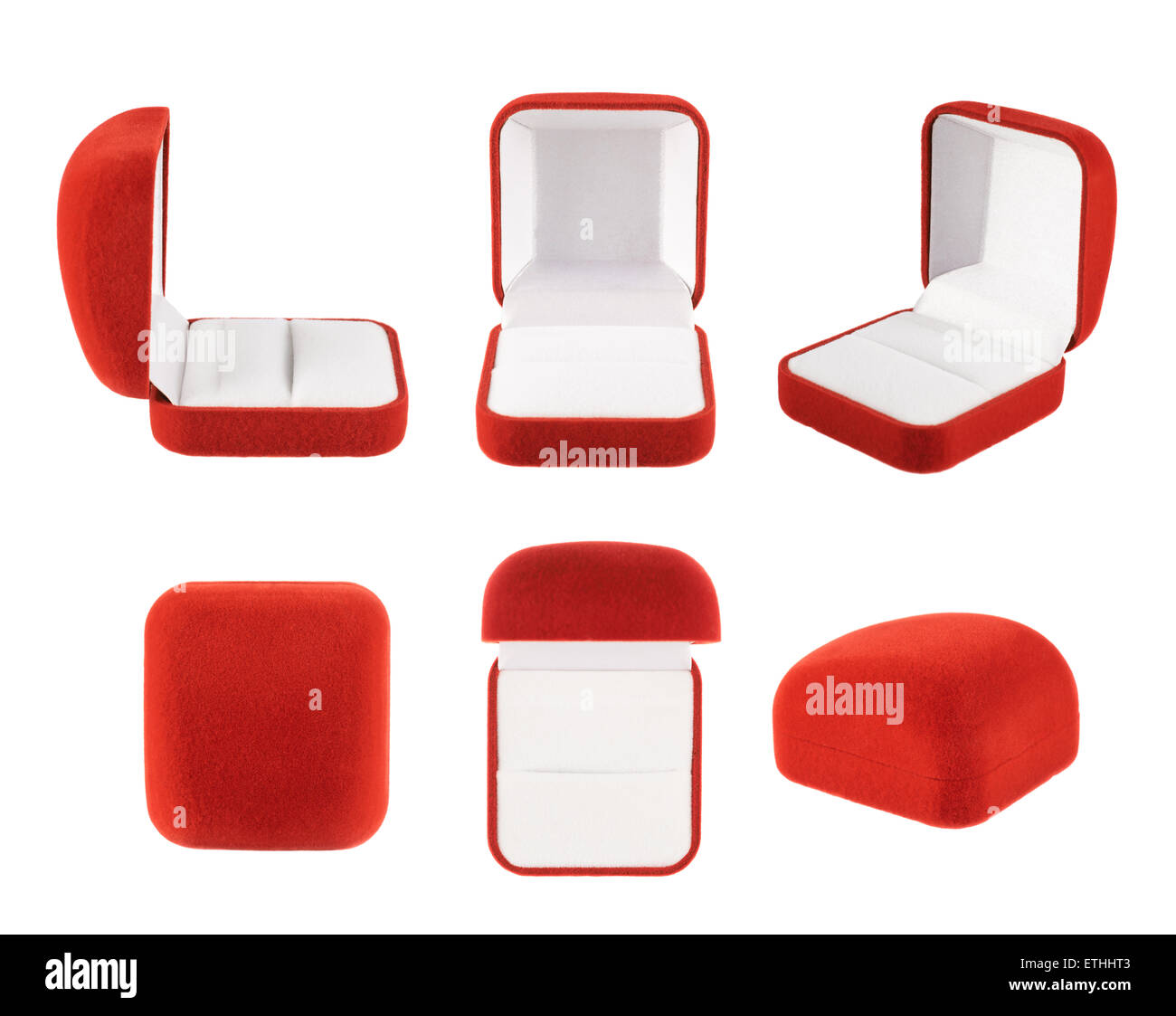 Red velvet box isolated Stock Photo - Alamy