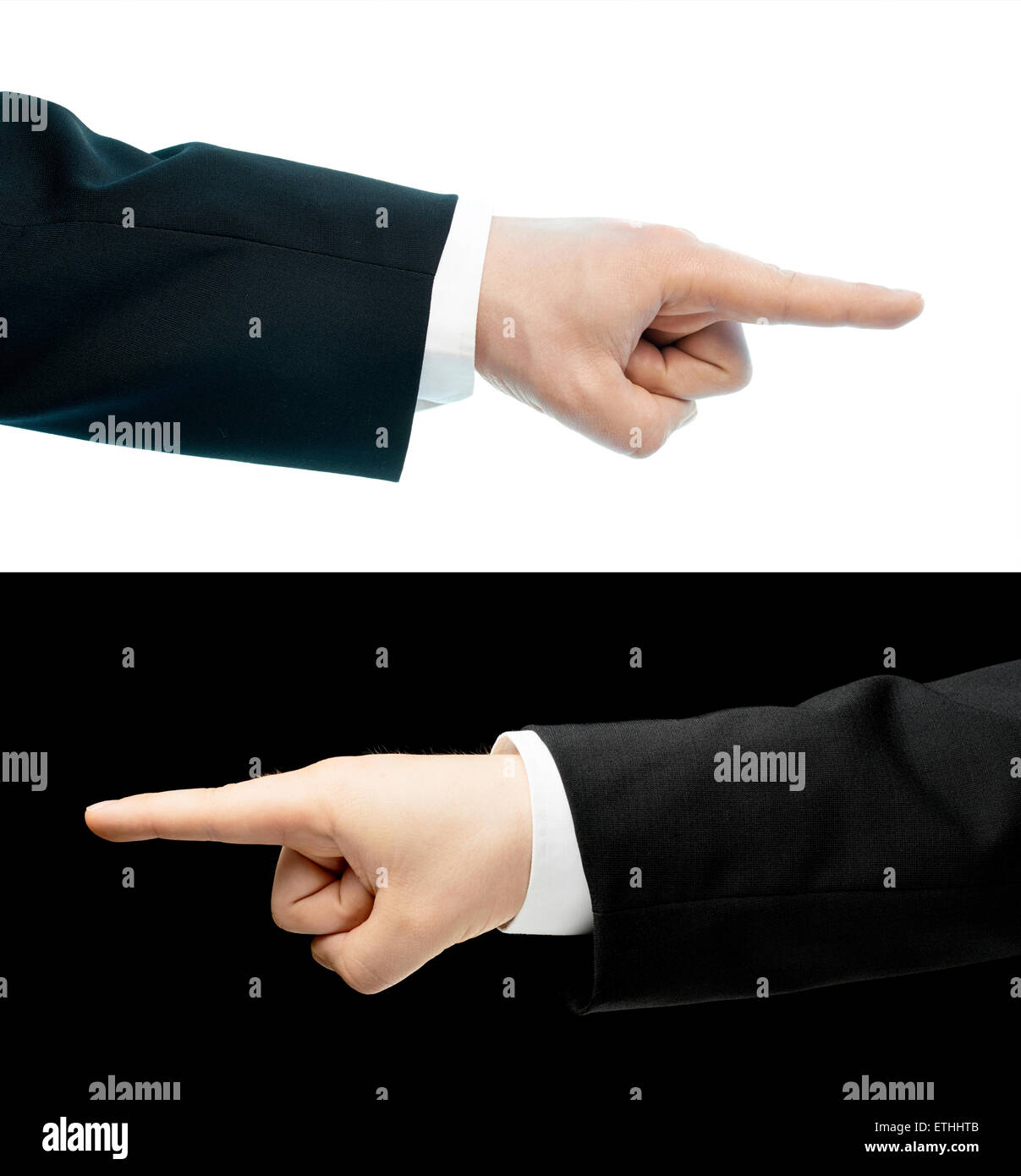 Caucasian hand in a business suit isolated Stock Photo - Alamy