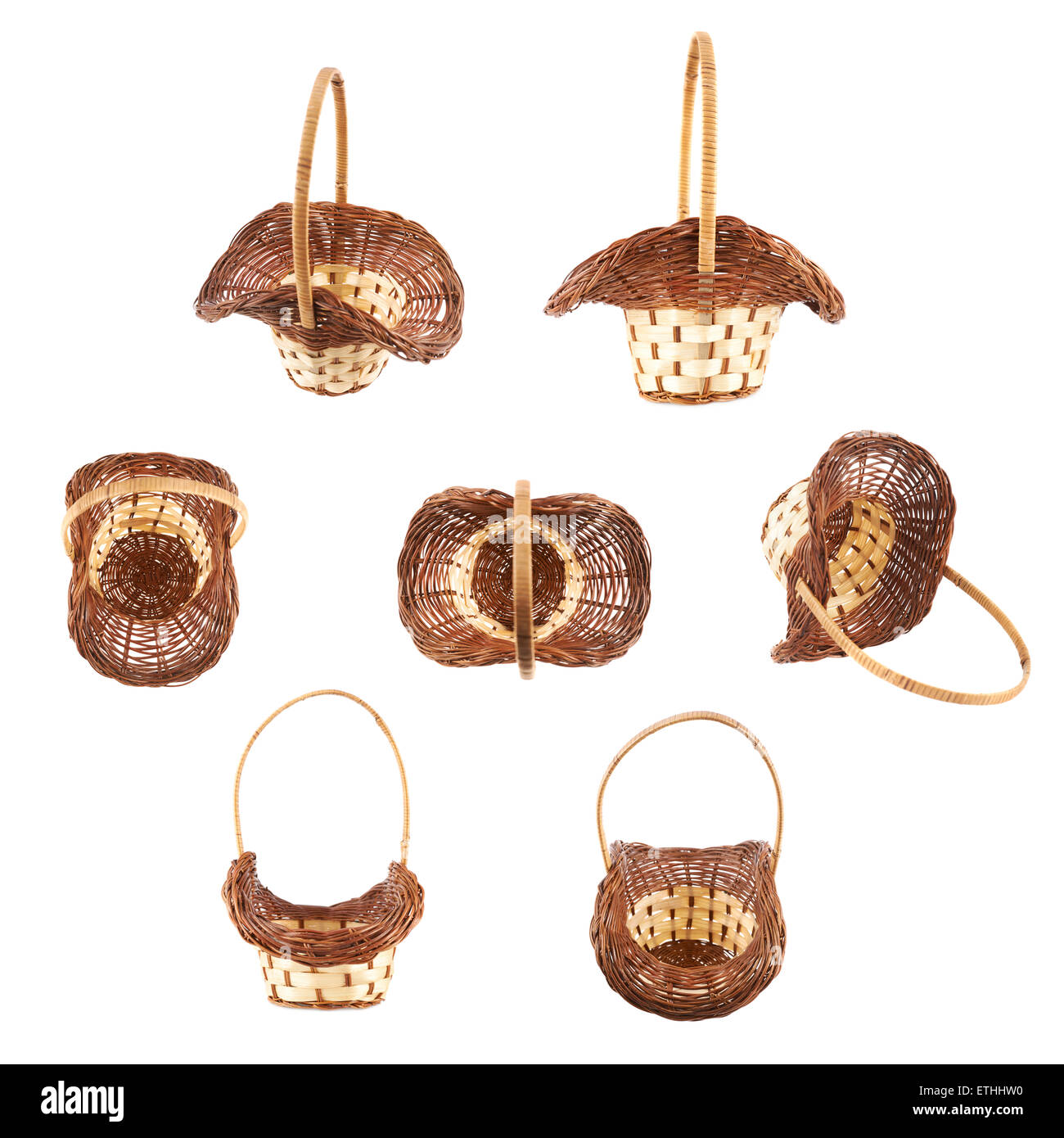 Brown wicker basket isolated Stock Photo - Alamy