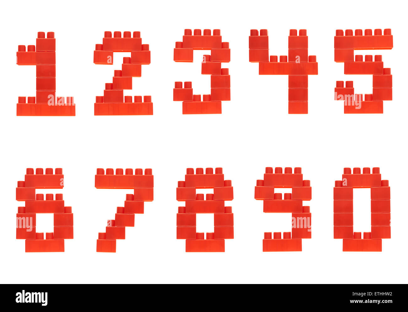 Set of numbers made of toy bricks Stock Photo - Alamy