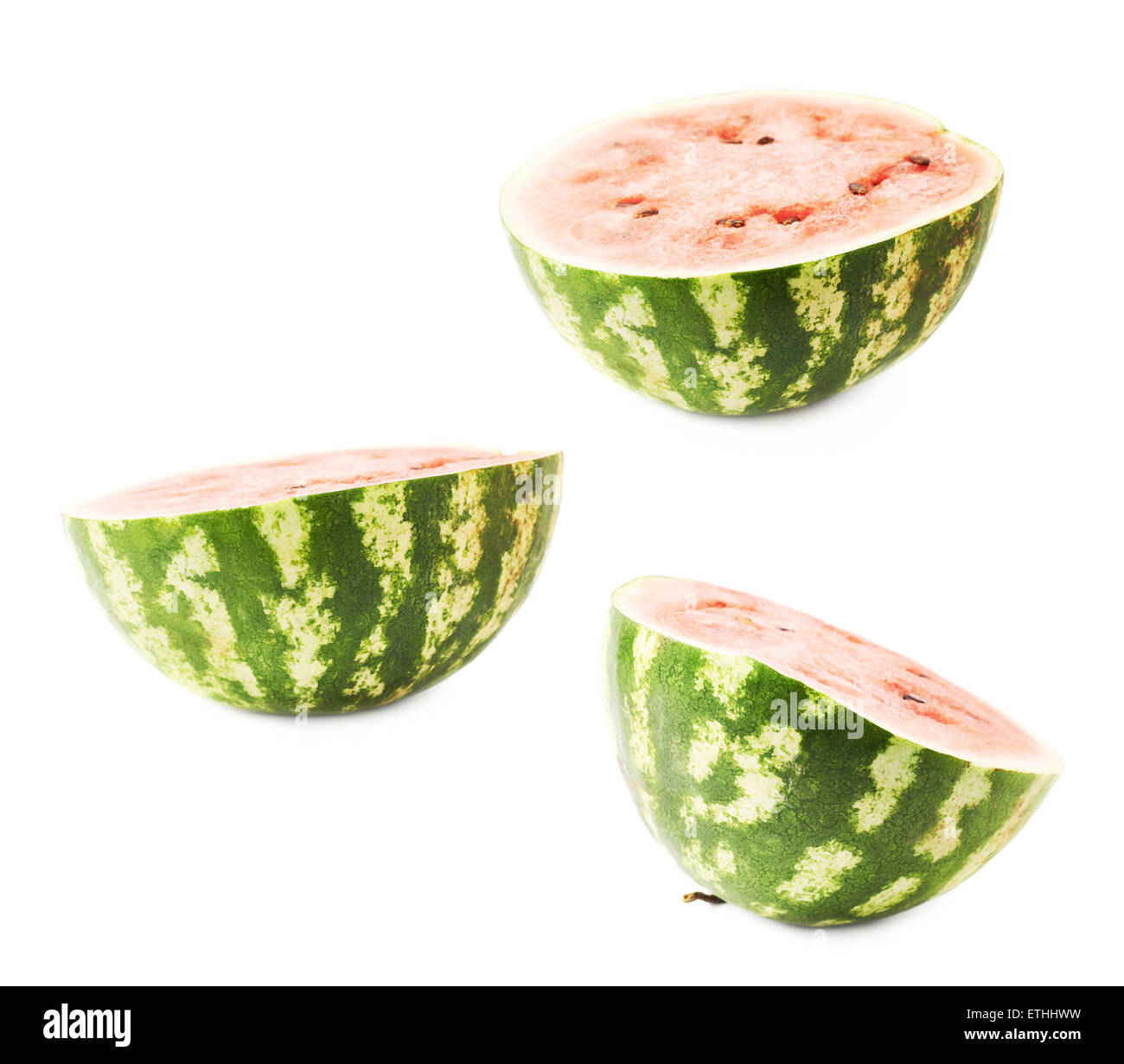Half of a watermelon fruit isolated Stock Photo - Alamy