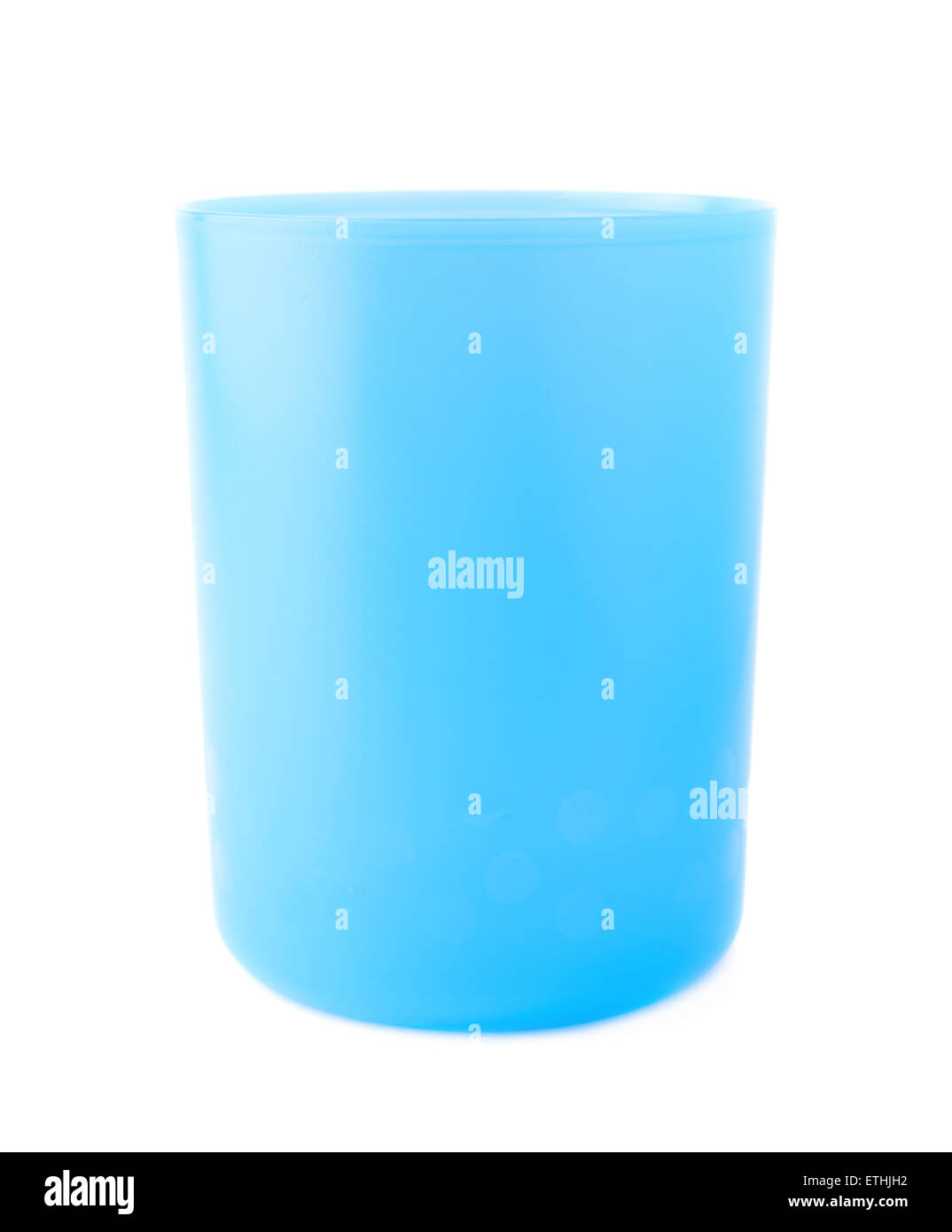 Blue plastic beaker cup isolated Stock Photo - Alamy