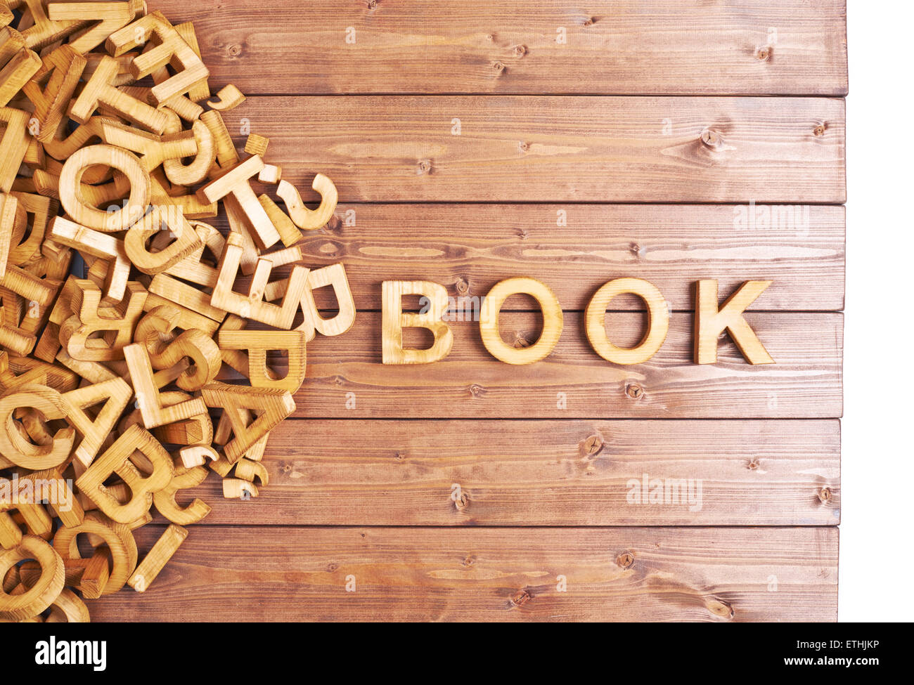 Word book made with wooden letters Stock Photo - Alamy
