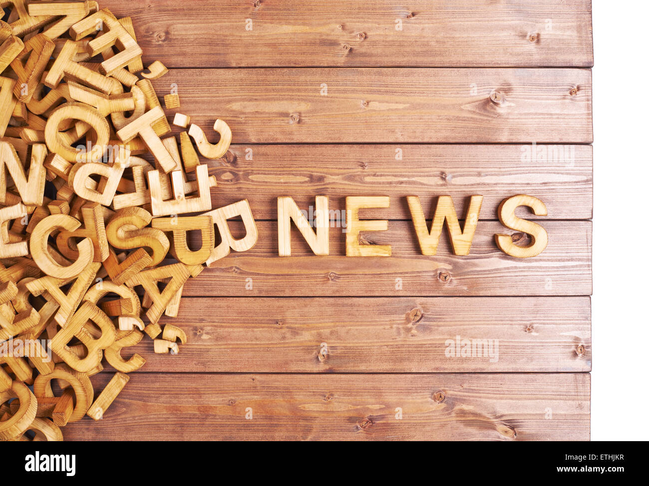 Word news made with wooden letters Stock Photo - Alamy