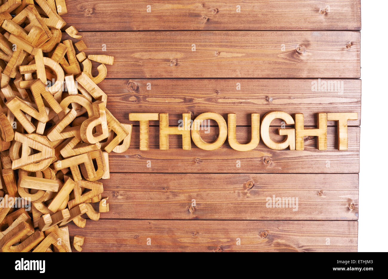 Word thought made with wooden letters Stock Photo - Alamy