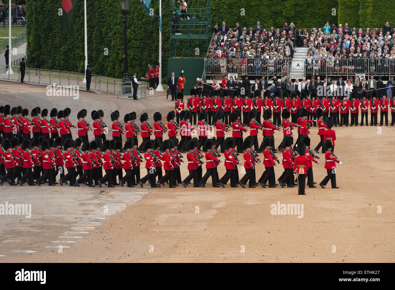 1st Battalion Welsh Guards arrive (March On) at Horse Guards Parade for ...