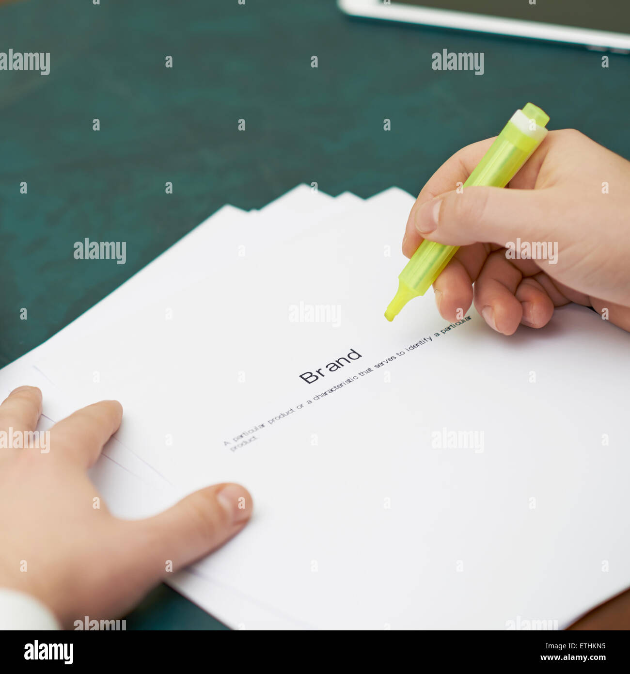 Marking words in a brand definition Stock Photo - Alamy