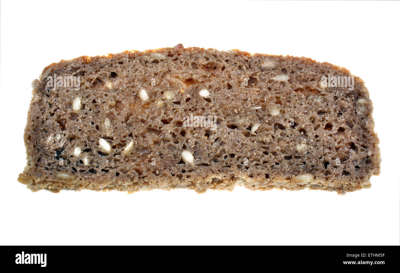 Dark rye bread with sunflower seeds on a white background Stock Photo ...