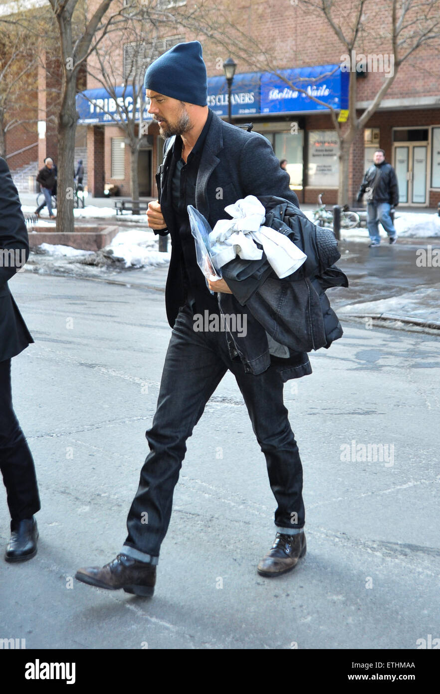 Josh Duhamel returning to his hotel in New York City Featuring: Josh ...
