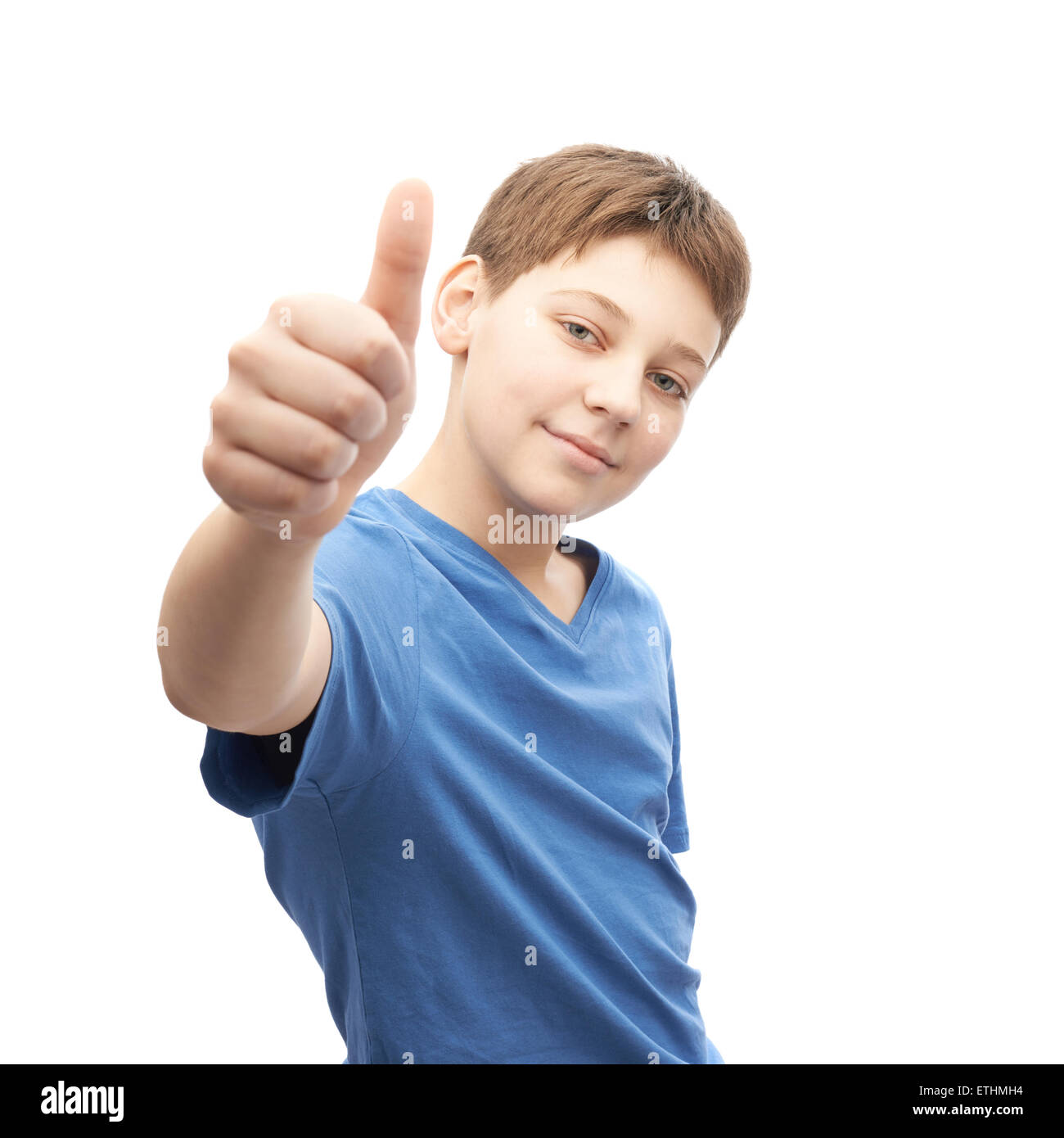 Happy thumbs up young boy Stock Photo - Alamy