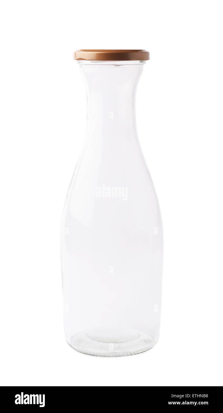 Empty milk glass bottle isolated Stock Photo - Alamy