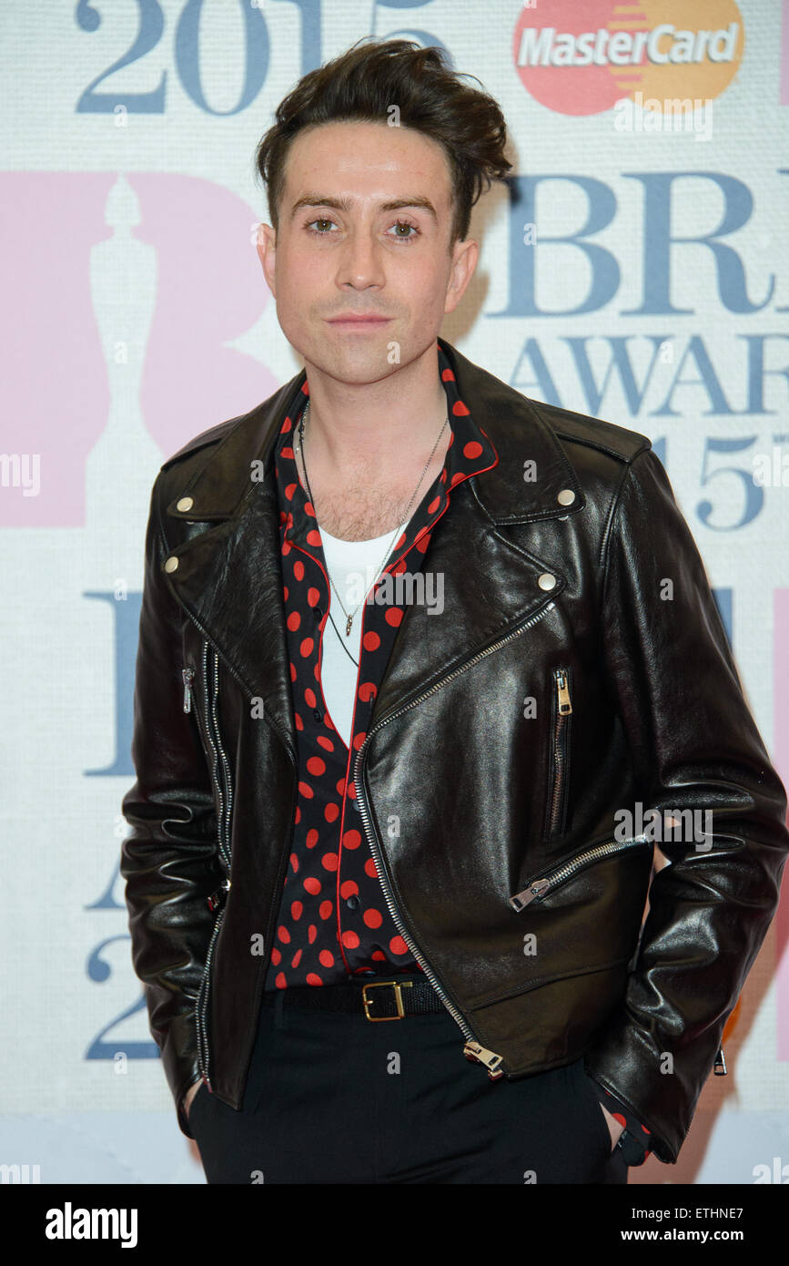 The Brit Awards 2015 (Brits) held at the O2 - Arrivals Featuring: Nick ...