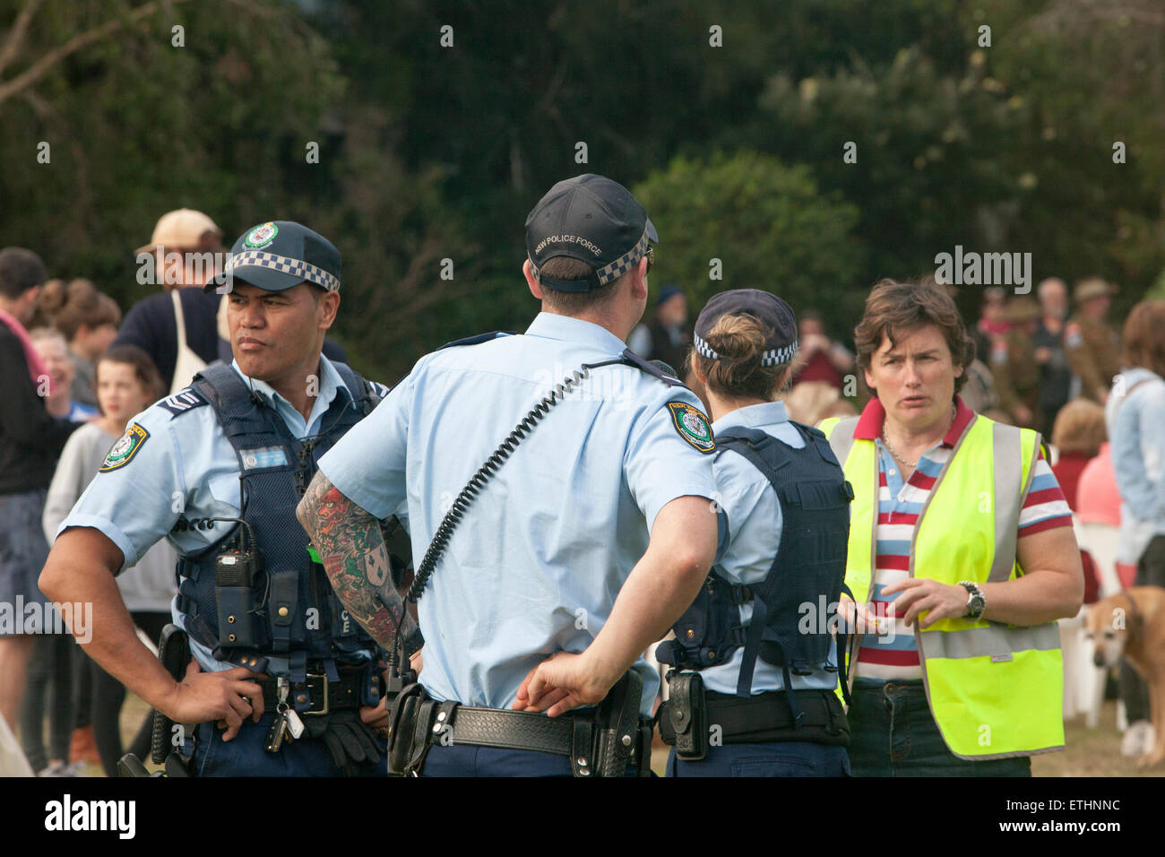 New South Wales police officers men women on patrol at the Avalon Beach ...